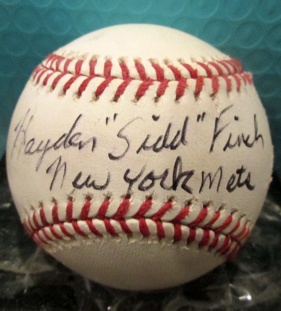 NEW DESIGN Sidd Finch Replica Autographed Baseball New York Mets 1985 ...