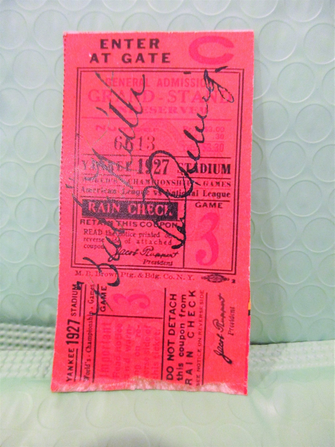 1927 Babe Ruth & Lou Gehrig World Series Autographed Reproduction ...