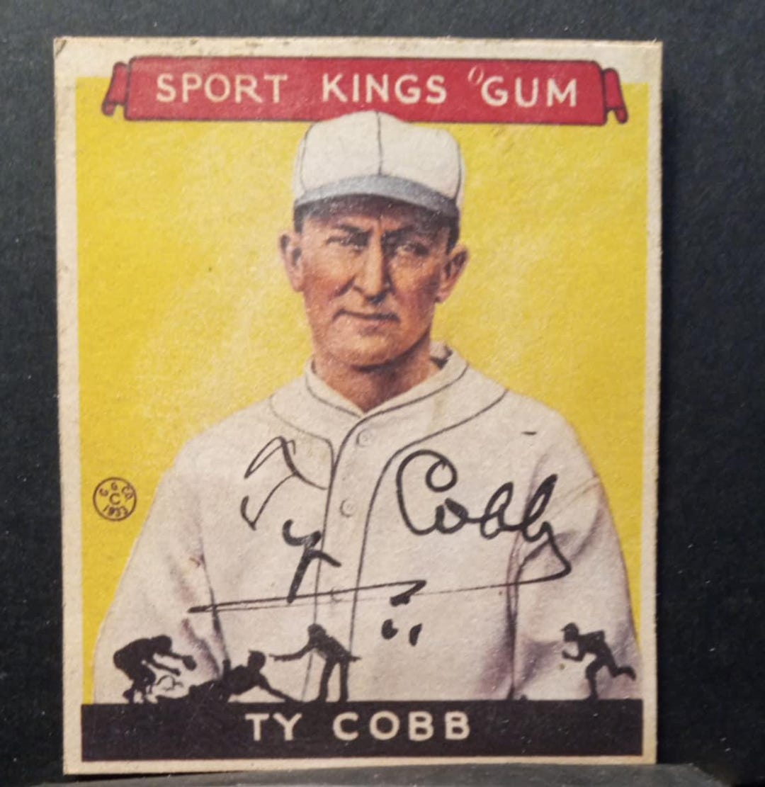 Ty Cobb Reproduction Autographed 1933 Goudey Sport Kings Baseball Card ...