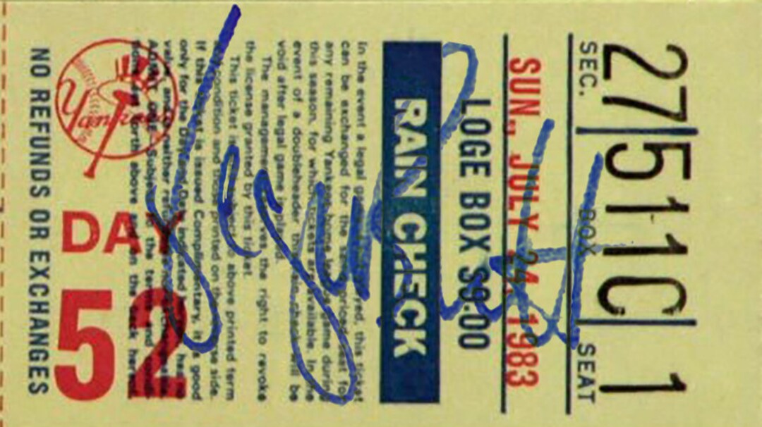 1983 George Brett Pine Tar Game Autographed Reproduction Ticket Stub - Etsy