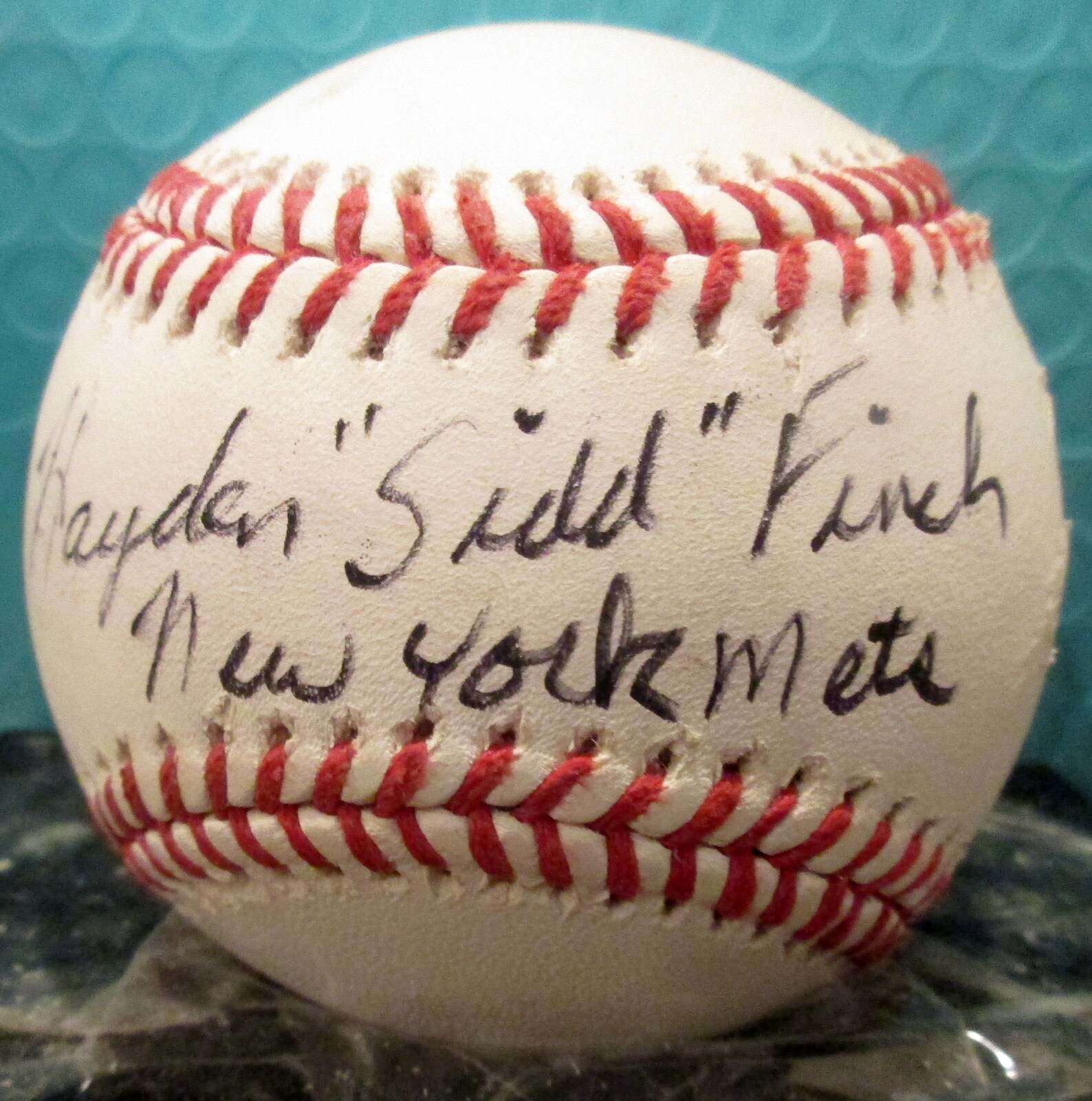 NEW DESIGN Sidd Finch Replica Autographed Baseball New York Mets 1985 ...