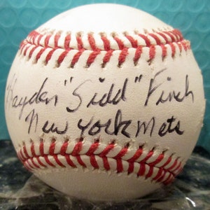 NEW DESIGN Sidd Finch Replica Autographed Baseball New York Mets 1985 ...