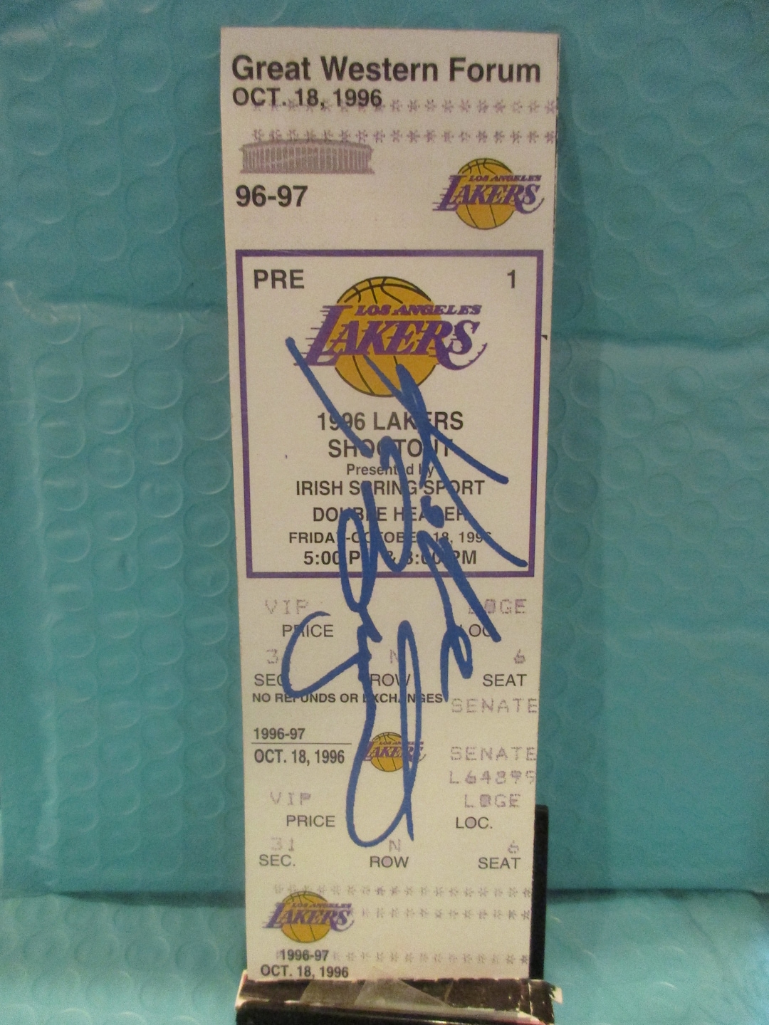 1996 Kobe Bryant Signed Reproduction First Game Ticket Stub - Etsy