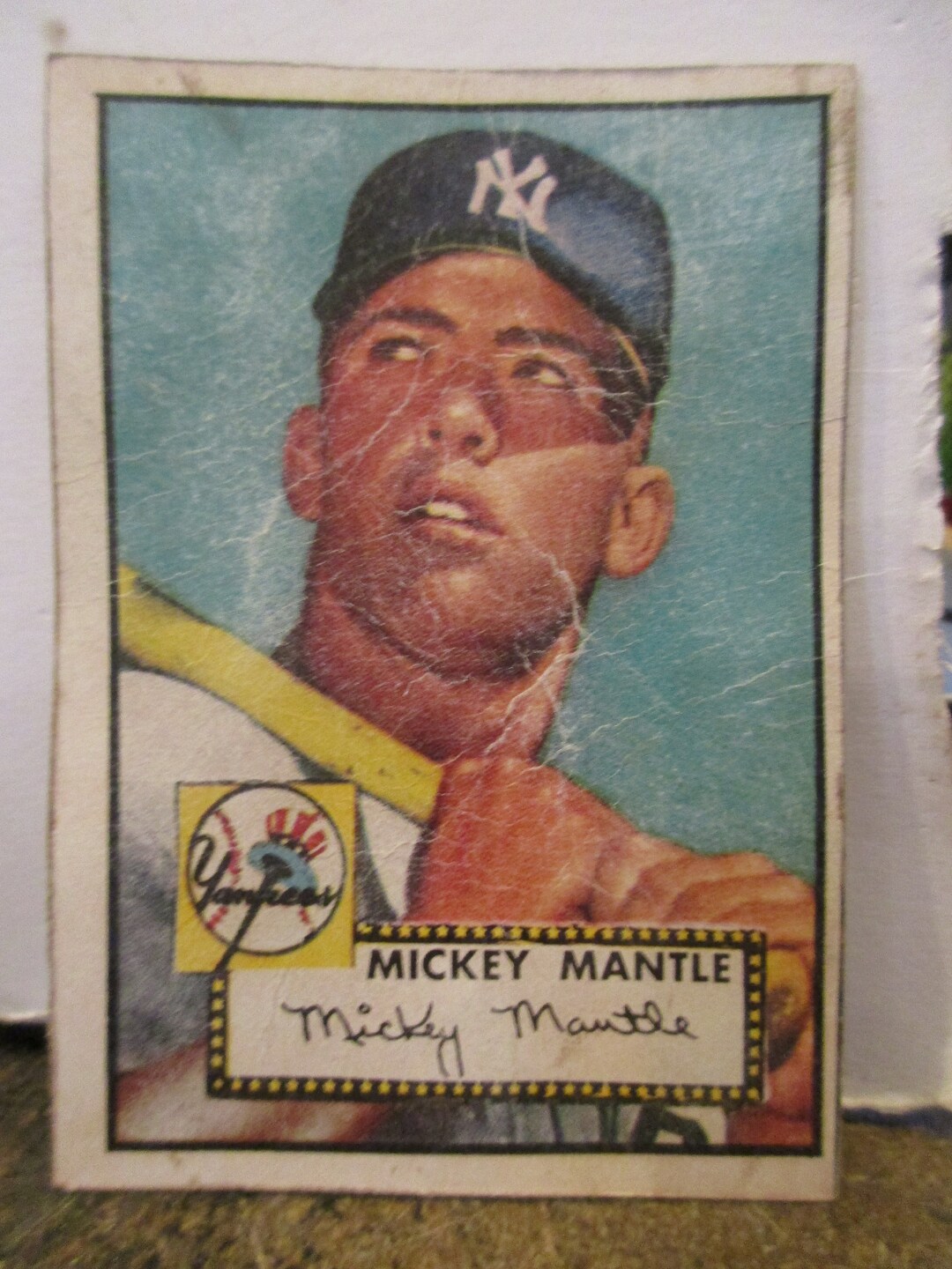 1/1 Mickey Mantle Reproduction 1952 Topps Baseball Card - Etsy