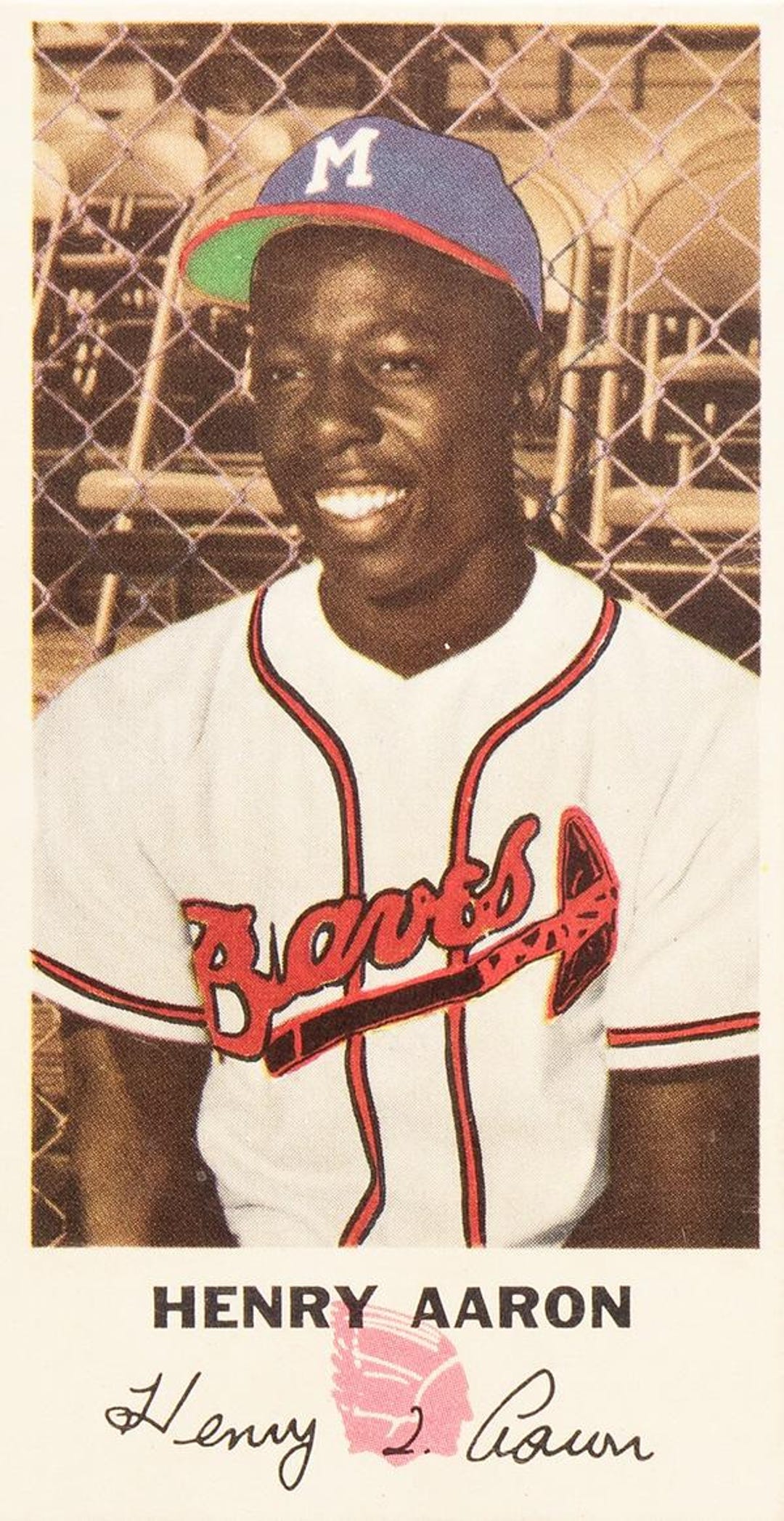 Henry Aaron 1954 Johnston Cookies Reproduction Baseball Card Stocking ...