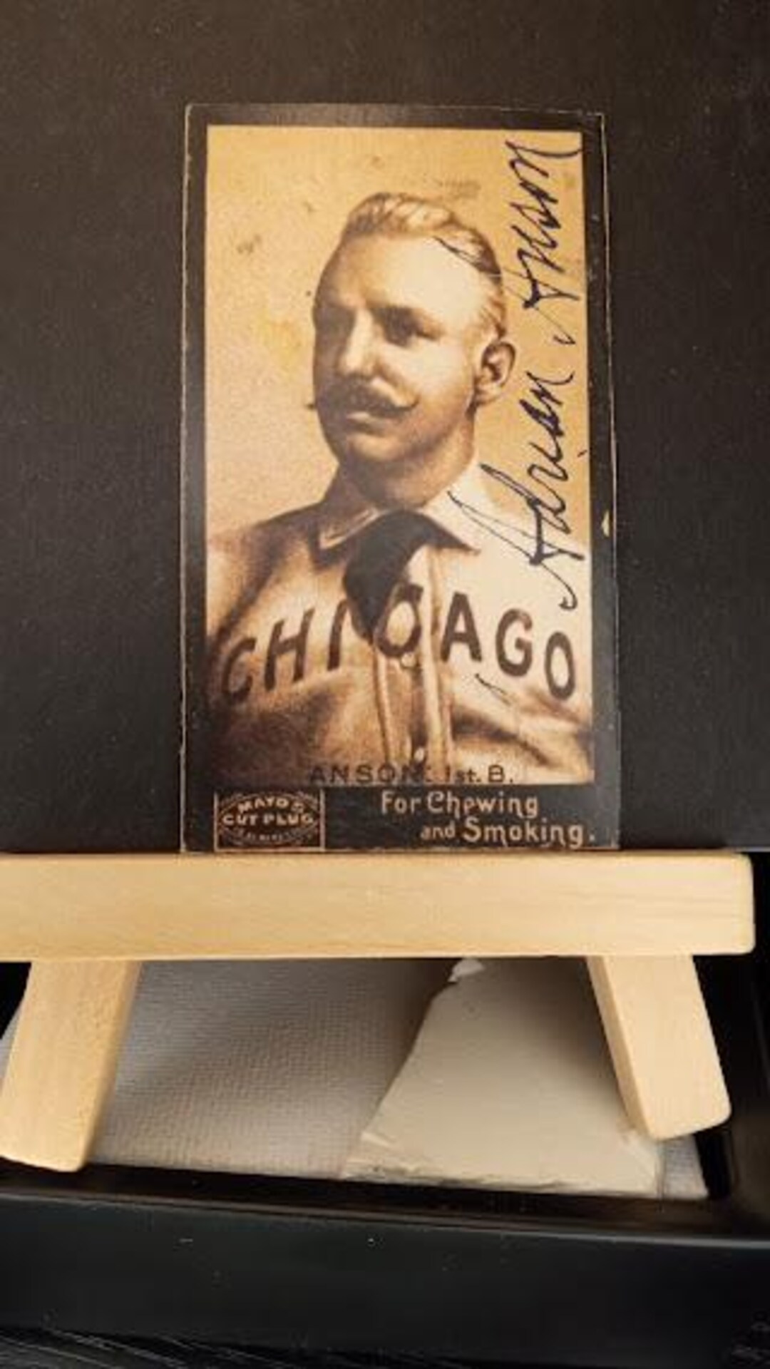 1/1 Cap Anson Reproduction Autographed 1895 N300 Mayo Cut Plug Baseball ...