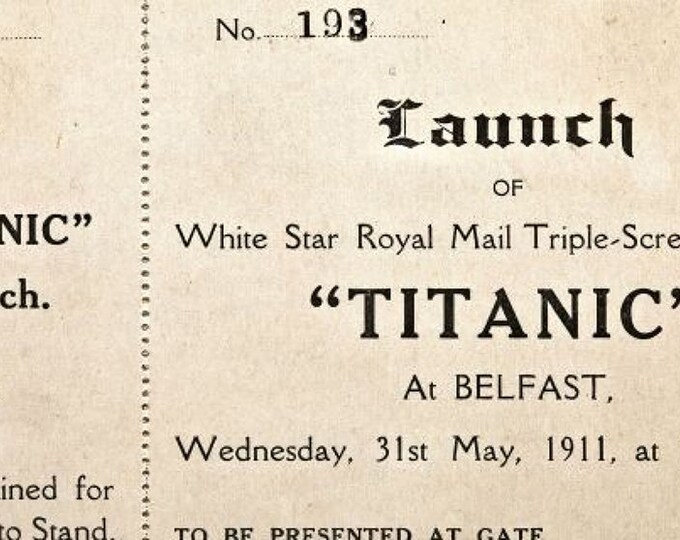 1912 Titanic Reproduction Bording Pass/ticket - Etsy