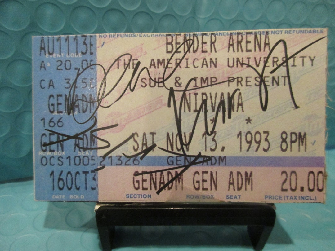 1993 Nirvana Autographed Reproduction Ticket Stub Kurt Cobain + 2 - Etsy
