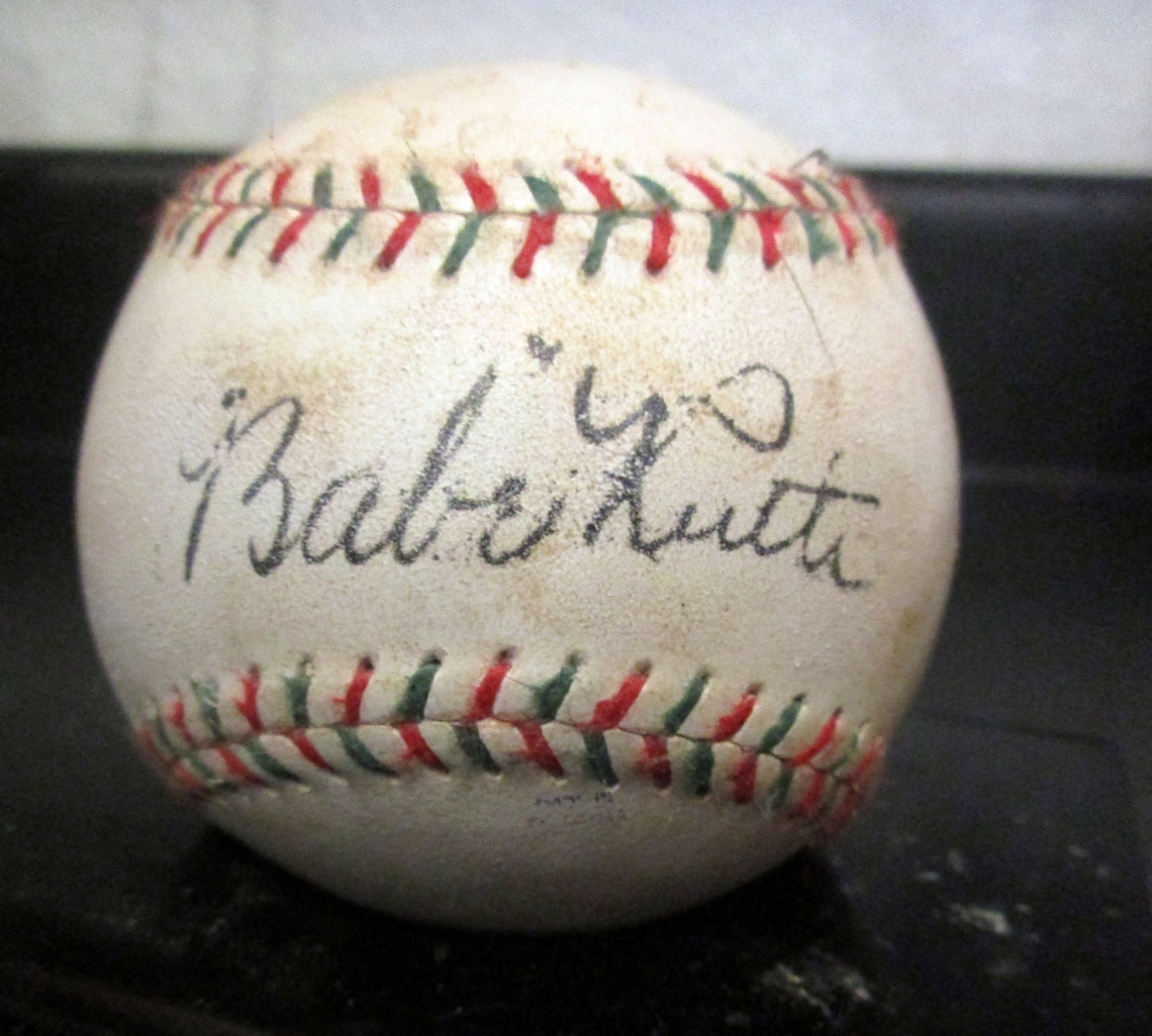 Babe Ruth Replica 1920's Autographed Goldsmith Baseball - Etsy
