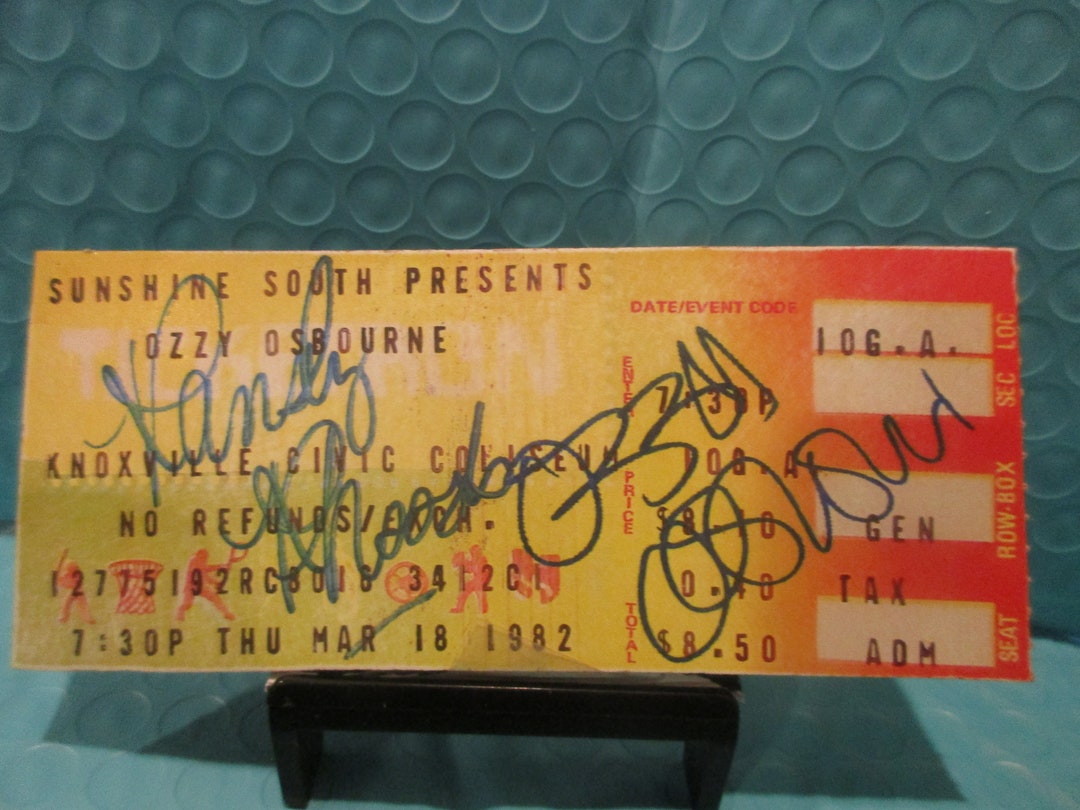 1982 Randy Rhoads & Ozzy Osbourne Autographed Reproduction Last Show ...