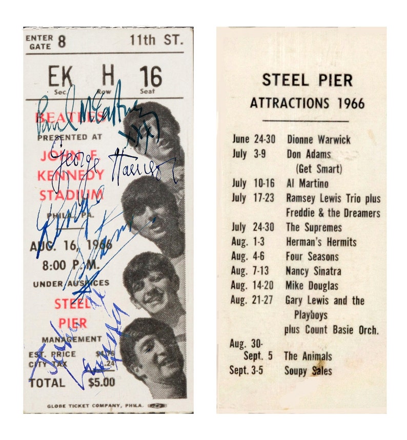 The Beatles 1966 Autographed Reproduction Ticket Stub - Etsy