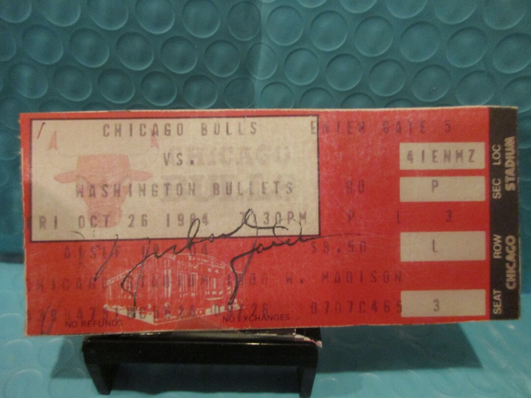 1984 MJ Reproduction First Game Ticket Stub W/ Rookie Era Signature - Etsy