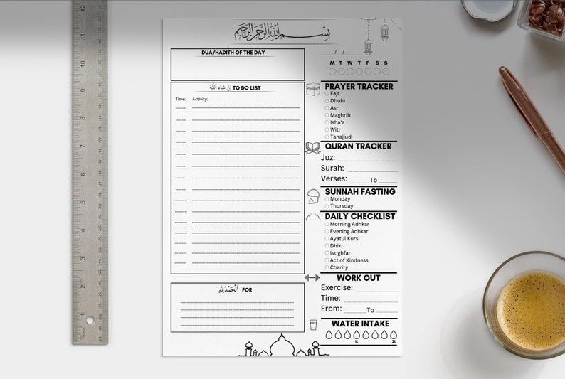 Islamic Daily Planner Printable | Islamic Planner | Muslim Daily ...