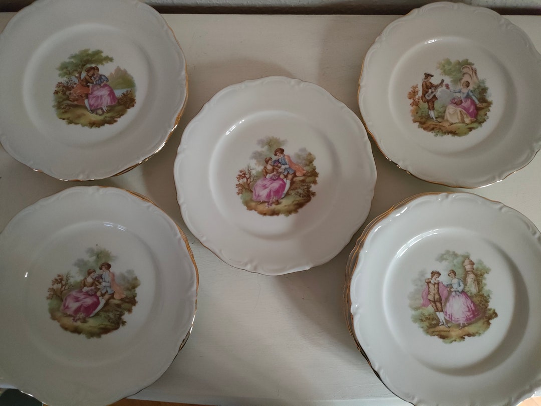 Winterling Bavaria Manufaktur Vintage 9 Dinner Plates Porcelain Gold ...