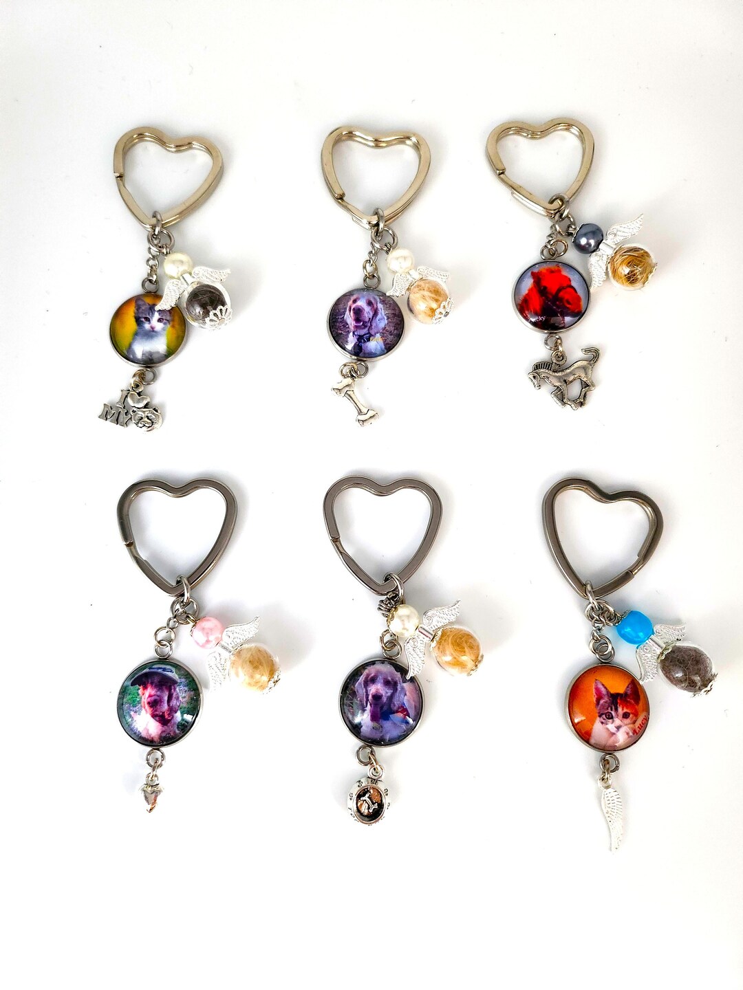 Angel With Hair Photo Keychain Pet Lock Keepsake Gift Comfort Keepsake ...