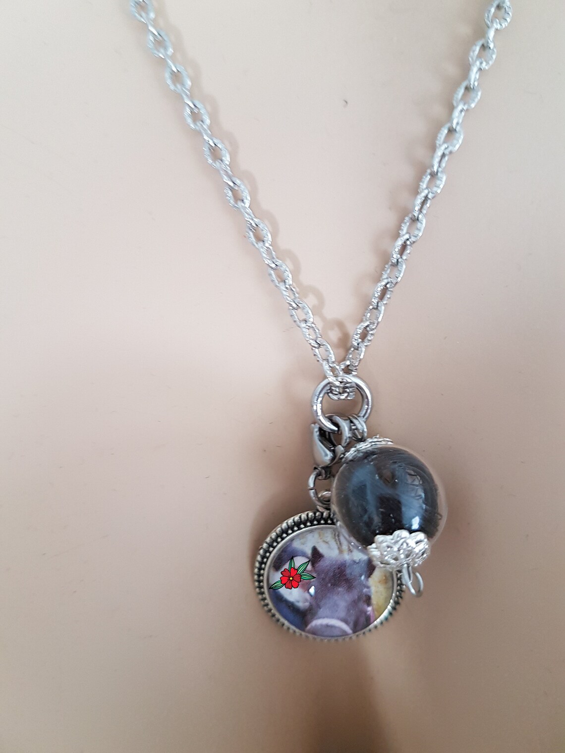 Tierhaarschmuck Kette mit Foto Tierhaar Haustier Pferdehaar | Etsy