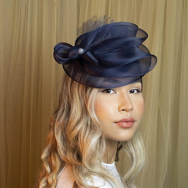 Navy Blue Fascinator - Etsy