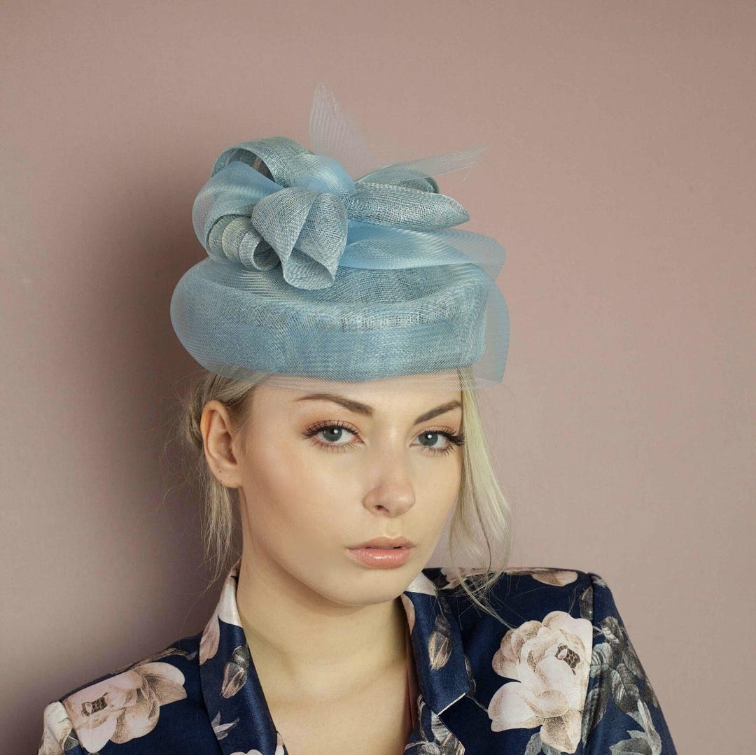 Light Blue Fascinator Hat, Sky Blue Wedding Fascinator, Derby ...