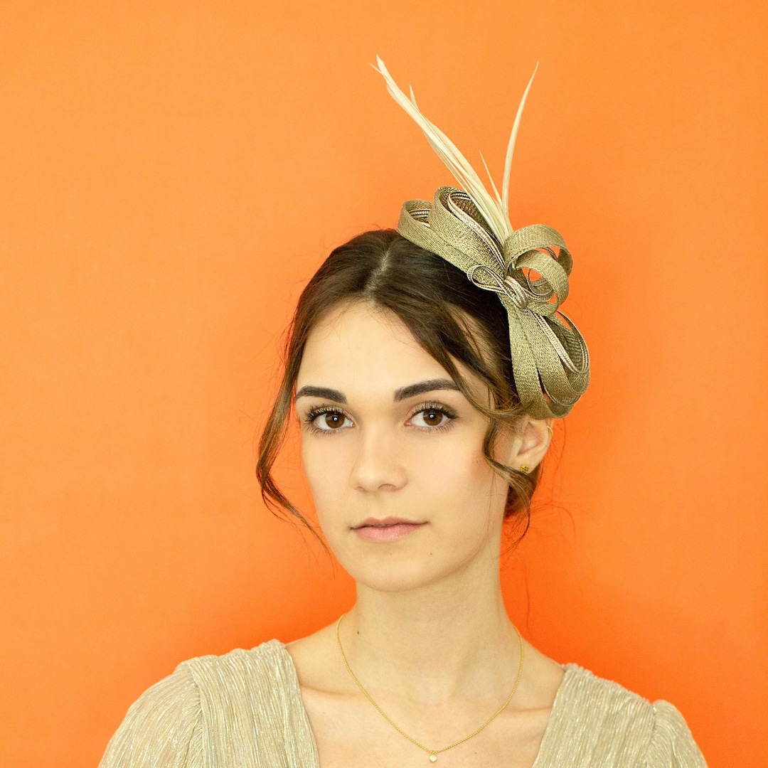 Beige Fascinator Hat, Wedding Guest Hair Accessory, Small Fascinator ...