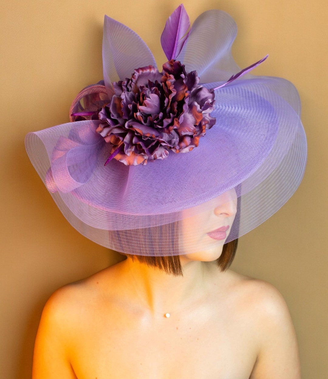 Purple Wedding Hat for Women Wedding Guest Hat Purple Wedding Headdress ...