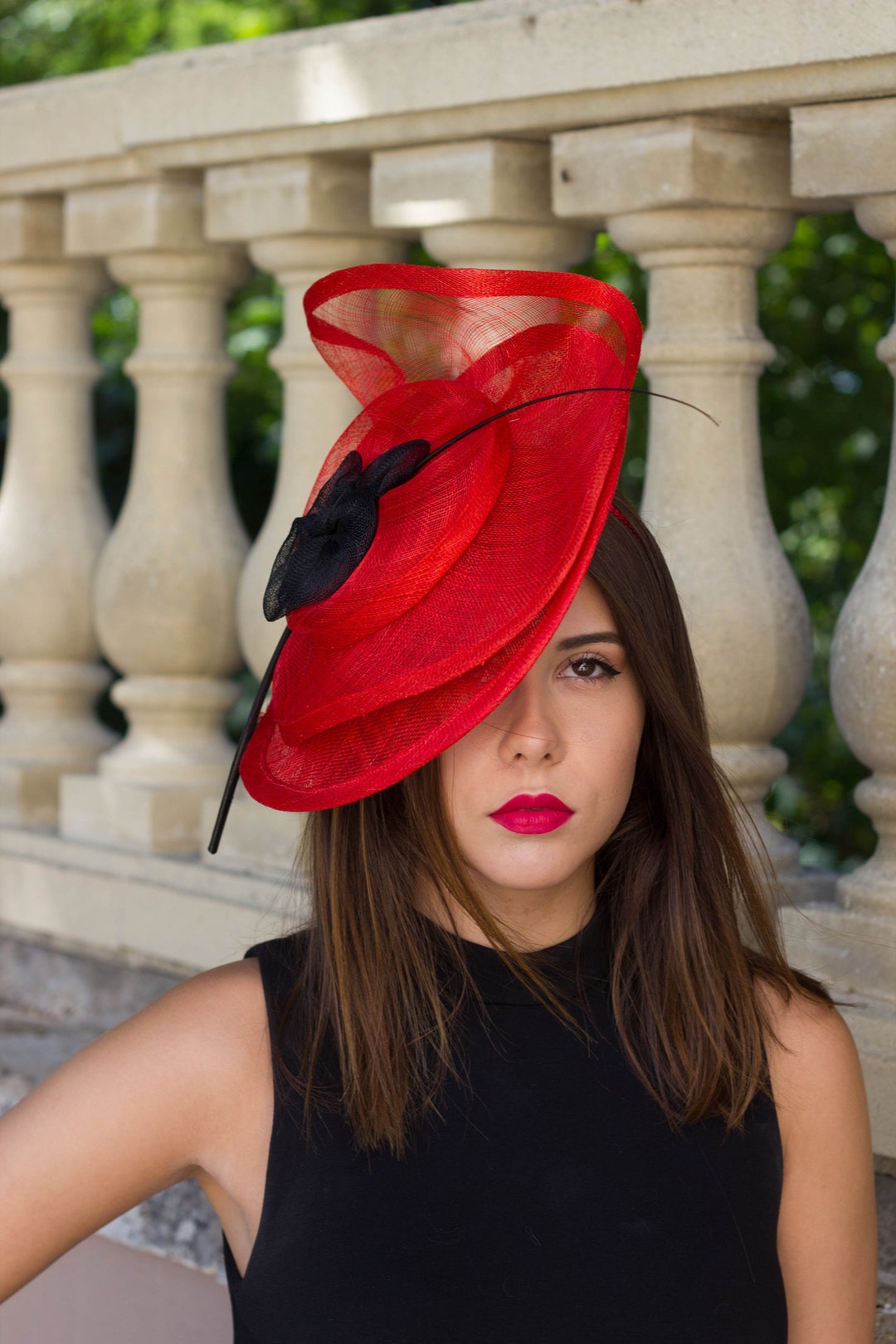 Elegant Red Hat for Wedding Chic Accessory for Women Perfect for ...