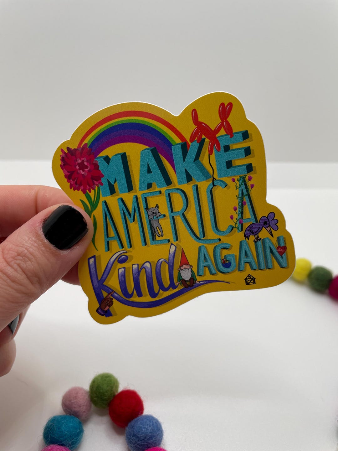 Make America Kind Again Sticker, Three Inch, Anti Trump Design, Queer ...