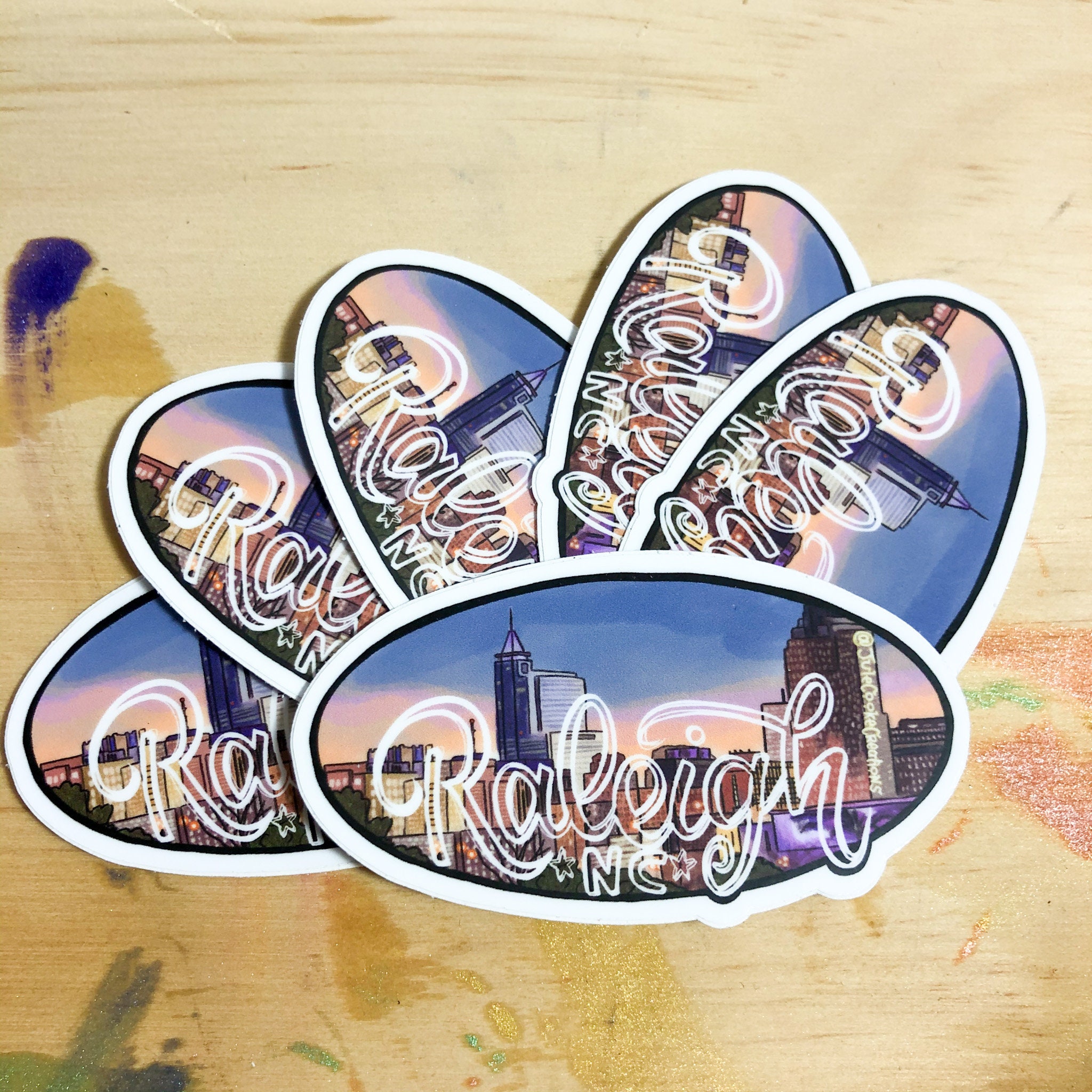 Raleigh Skyline Sticker North Carolina Decal City Skyline - Etsy