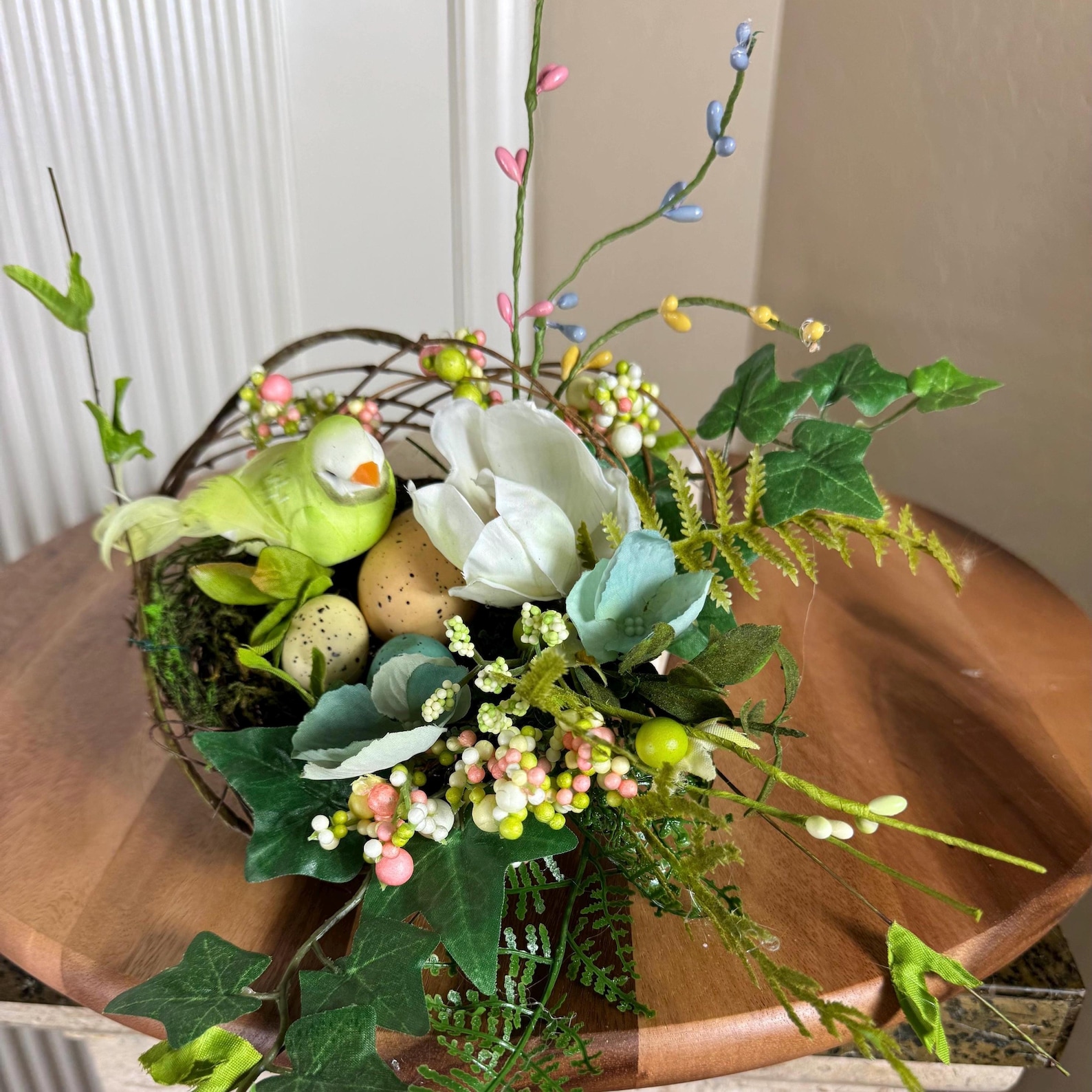 Handcrafted Spring Bird Nest Centerpiece: Rustic Floral Table Decor - Etsy