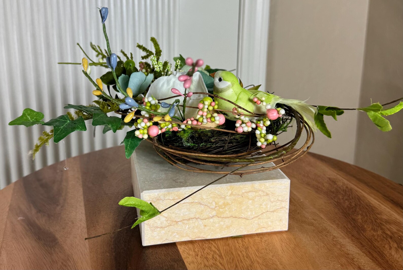 Handcrafted Spring Bird Nest Centerpiece: Rustic Floral Table Decor - Etsy