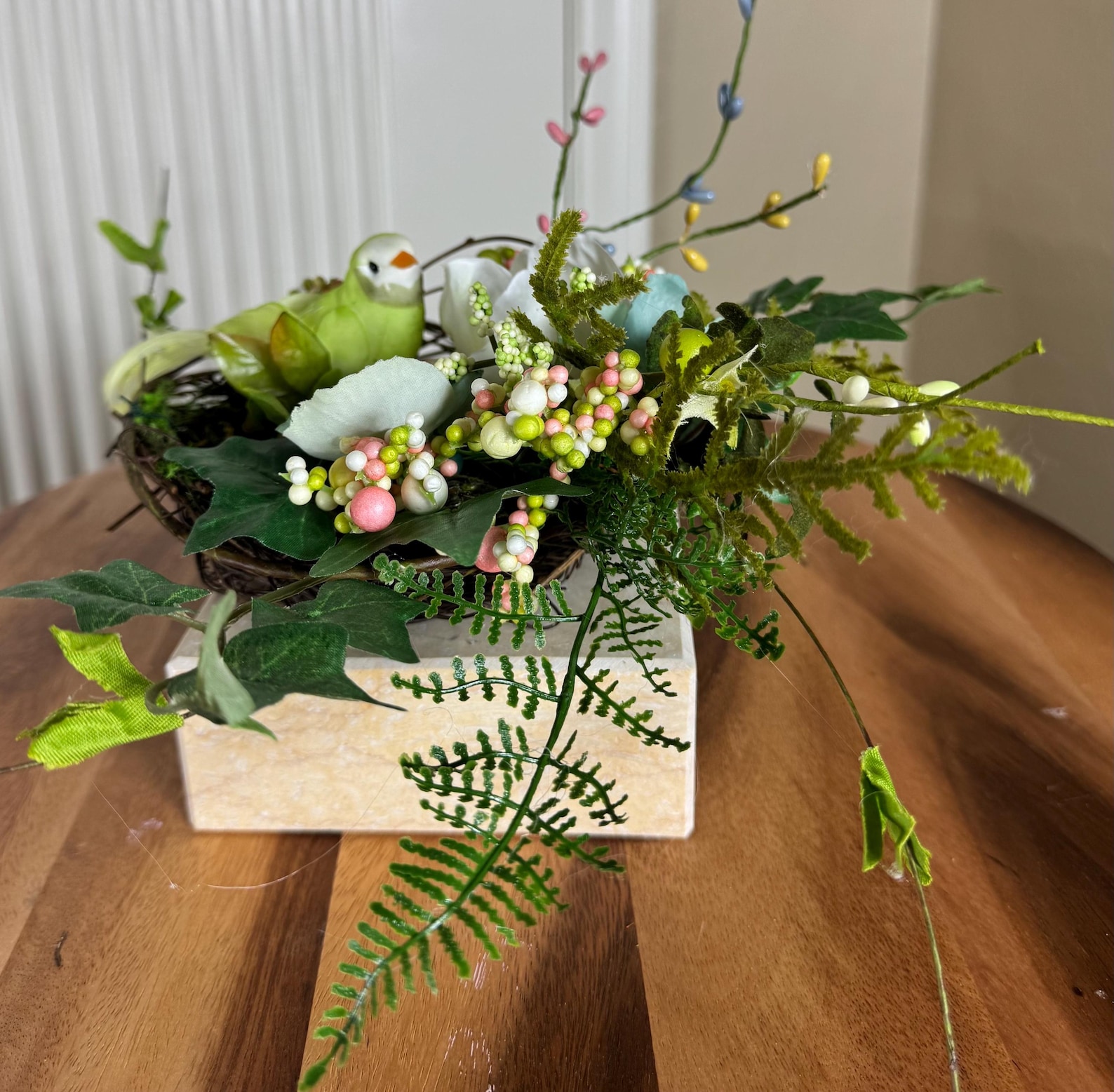 Handcrafted Spring Bird Nest Centerpiece: Rustic Floral Table Decor - Etsy