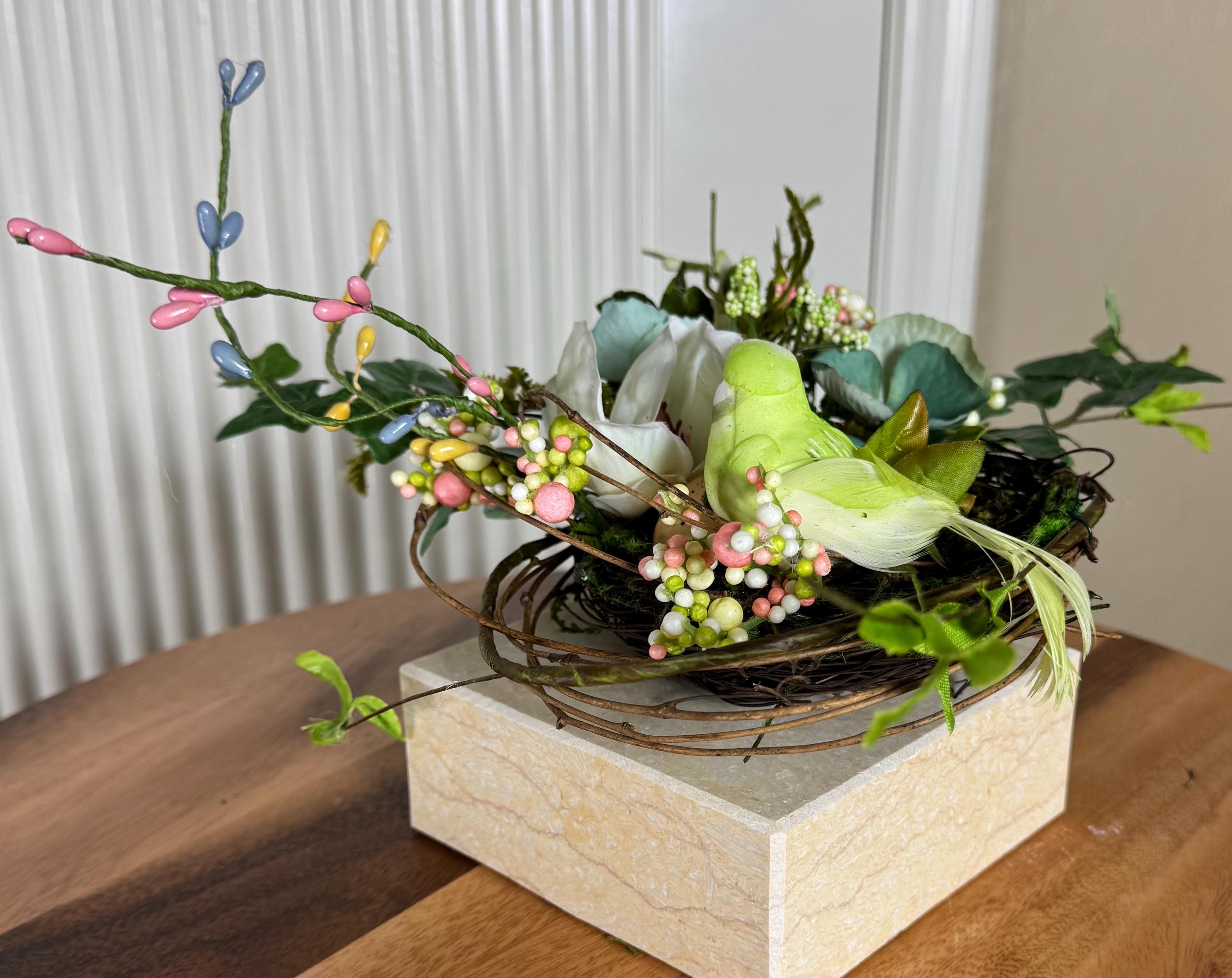 Handcrafted Spring Bird Nest Centerpiece: Rustic Floral Table Decor - Etsy