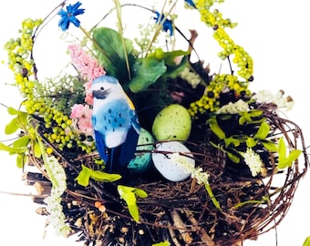 Farmhouse Birds Nest, Spring Nest With Eggs Decor, Spring Decor, Wreath ...