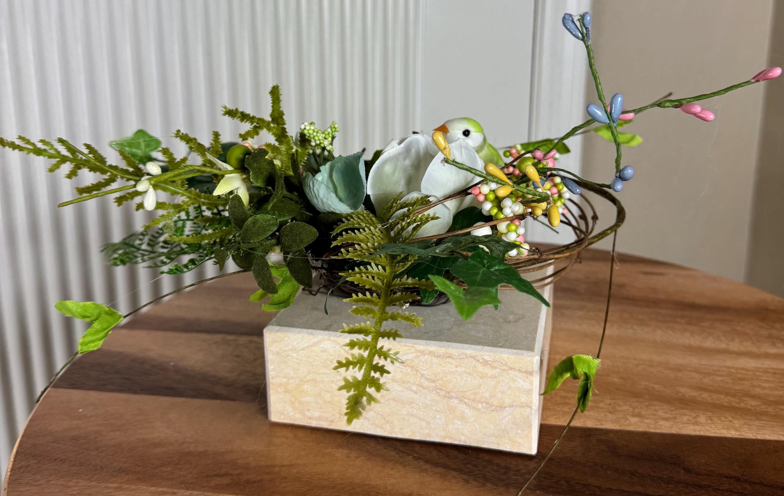 Handcrafted Spring Bird Nest Centerpiece: Rustic Floral Table Decor - Etsy