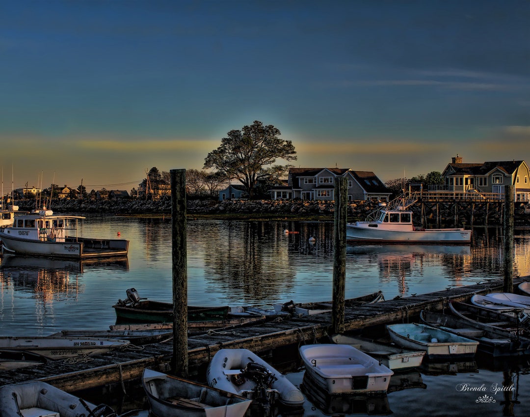 Dusk on Rye Harbor, New Hampshire - Etsy