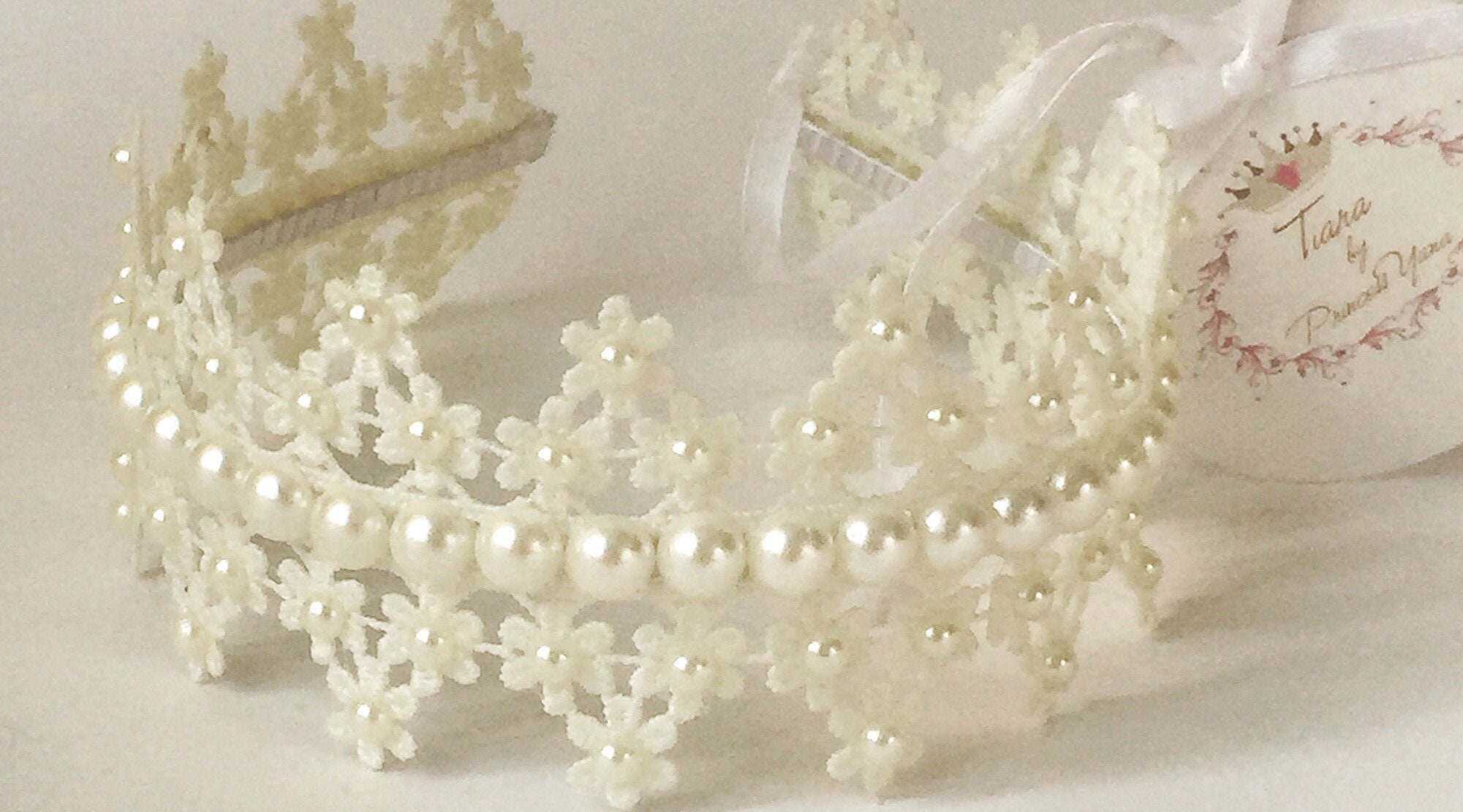 Lace Crown With Pearls - Etsy