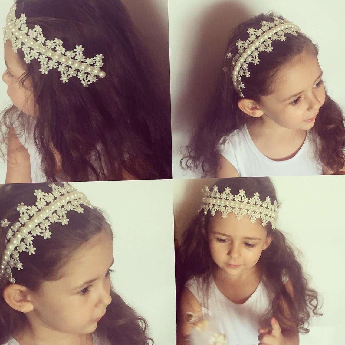 Lace Crown With Pearls - Etsy