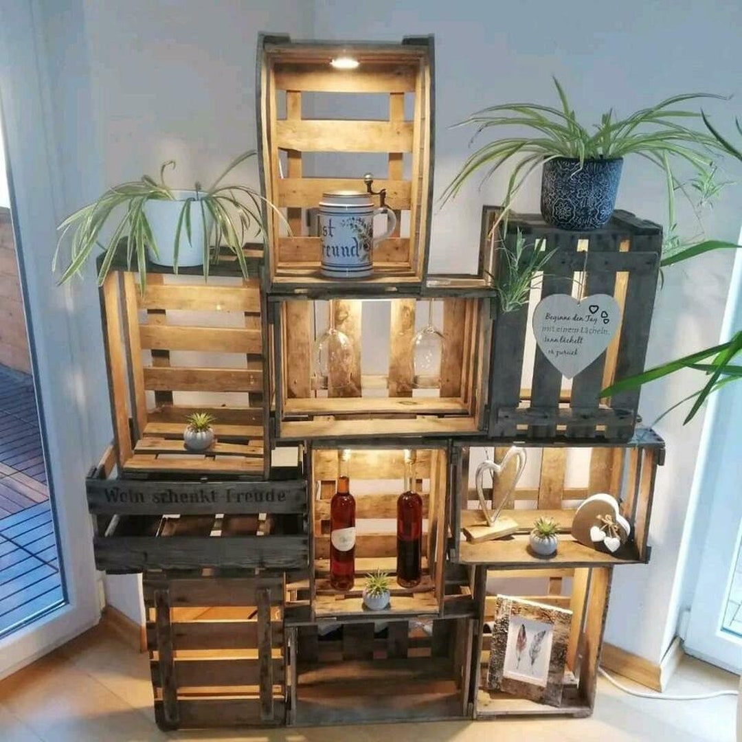 Wine Crate Wall Shelves