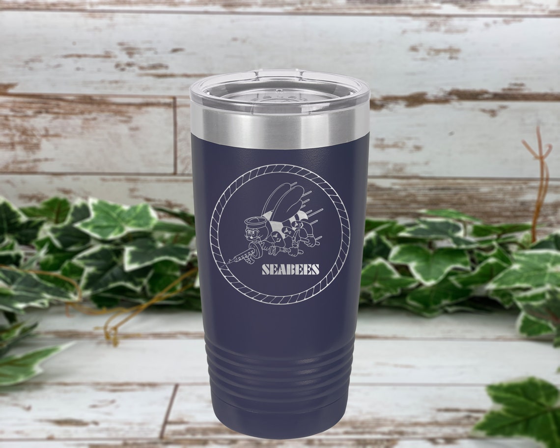 US Navy Seabee Original Design Insulated Engraved Stainless - Etsy
