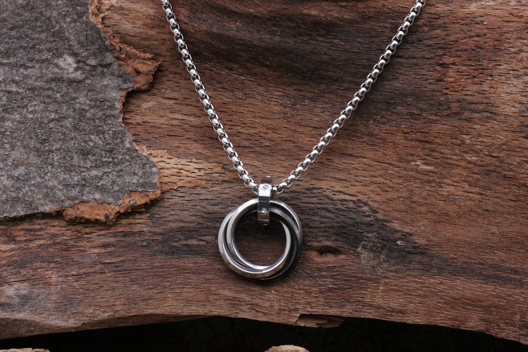 Herren Halskette mit Anhänger - Herrenkette silber - Halskette Edelstahl - Schmuck - Geschenk ...