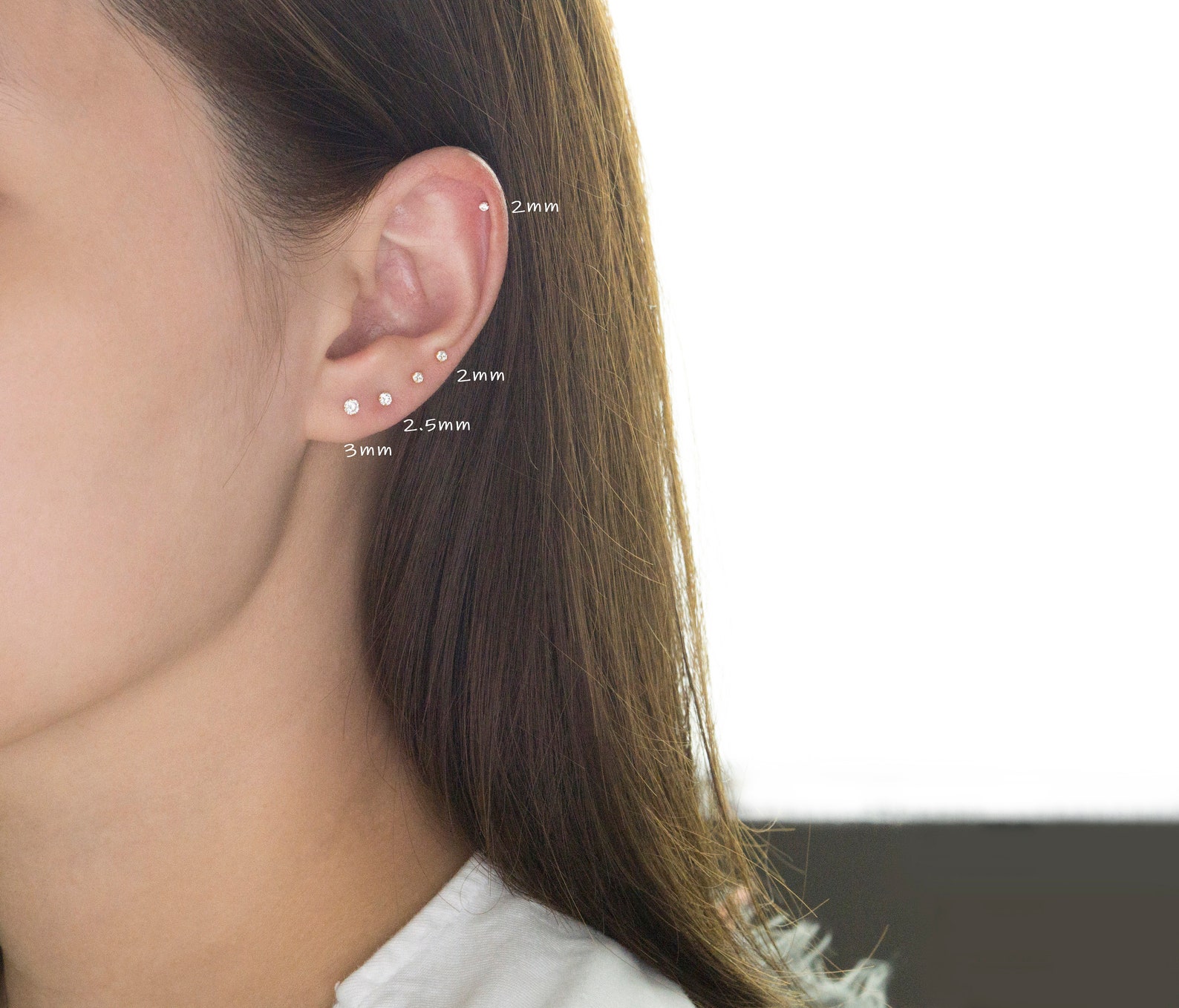 1 Pair Tiny Cubic Stud Earrings Minimalist Earrings Stacking Earrings ...