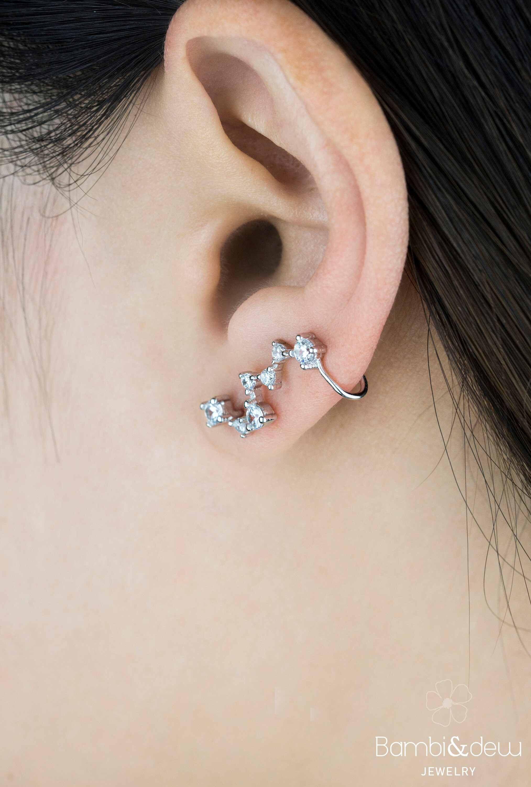 Big Dipper Ear Crawler-constellation Earrings-celestial Earrings-cubic ...