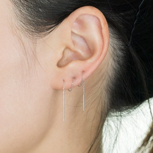 Chain Threader Earrings-pull Through Earrings-minimalist Earrings - Etsy UK
