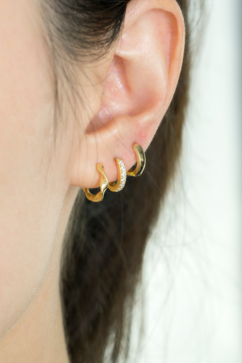 7mm Mini Hoop Earrings-mini Hoops-second Hole Hoops-staking | Etsy