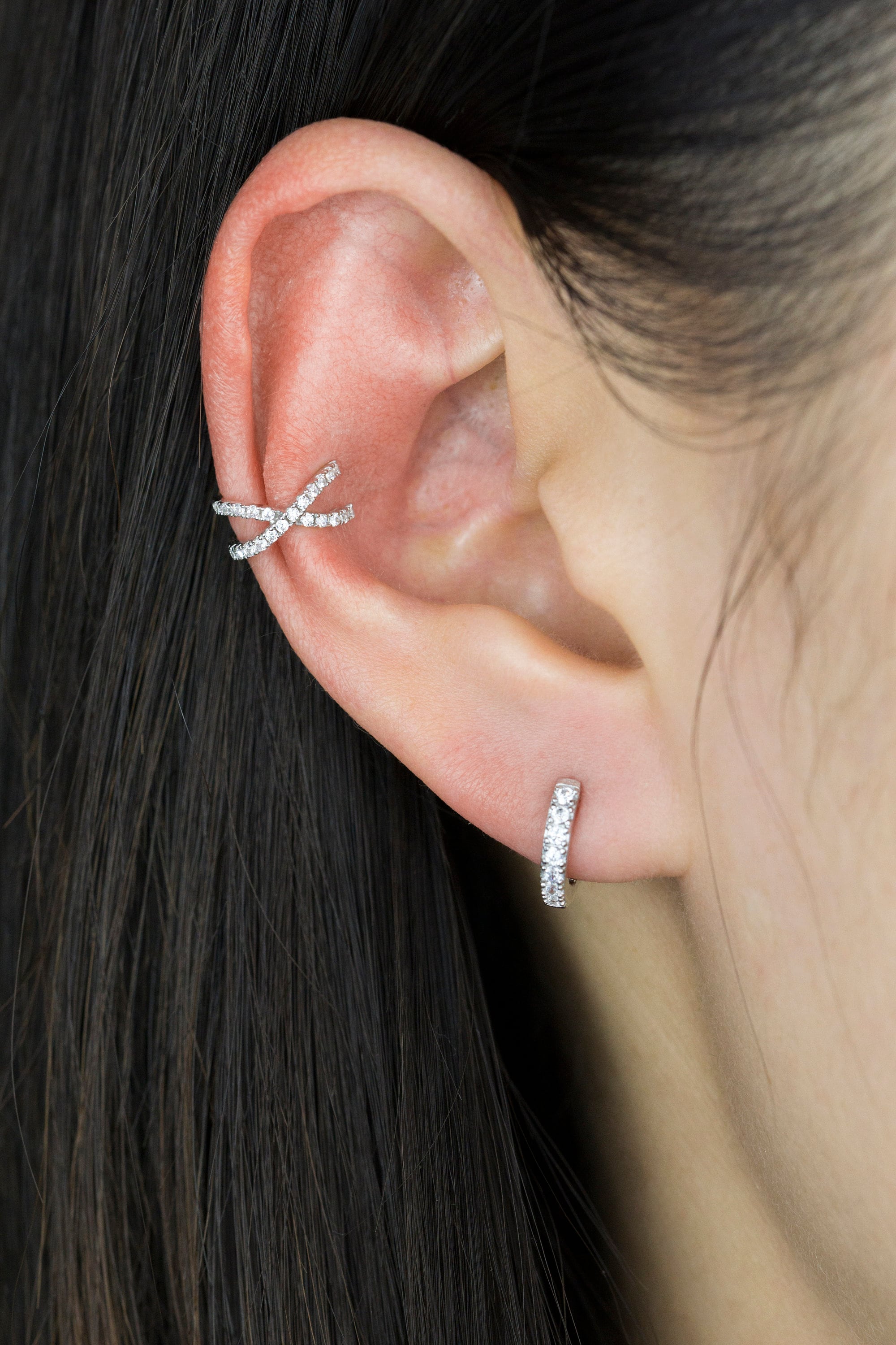 Criss Cross Ear Cuff- No Piercing Ear Cuff- Ear Cuff Non Pierced- Ear ...
