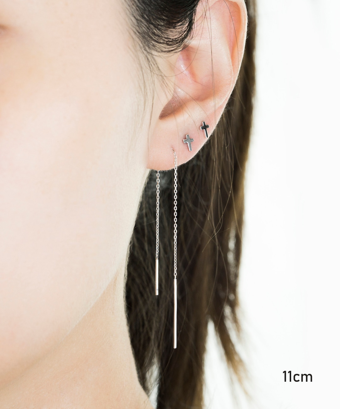 Chain Threader Earrings-pull Through Earrings-minimalist Earrings - Etsy