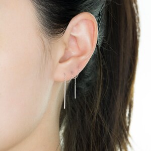 Chain Threader Earrings-pull Through Earrings-minimalist Earrings - Etsy UK