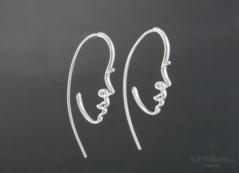 Side Face Women Earrings-lightweight Earrings-abstract - Etsy