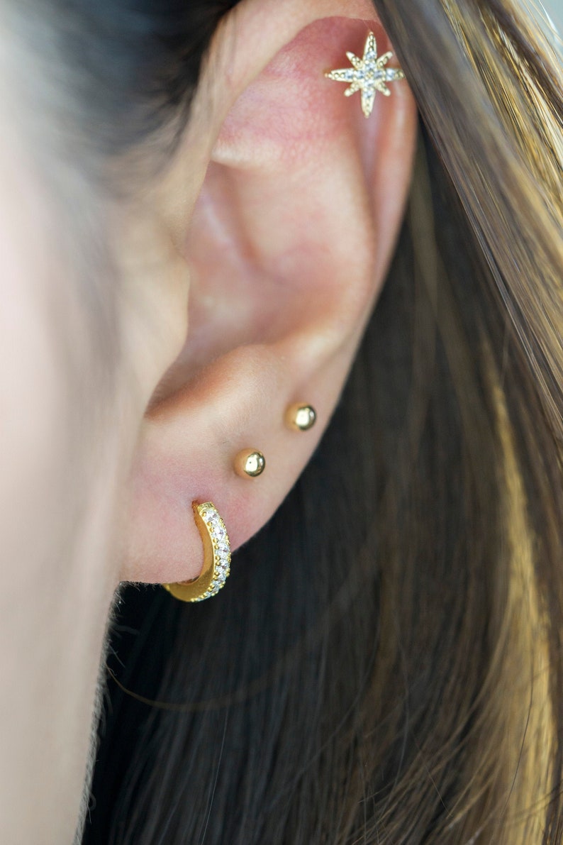 7mm Mini Hoop Earrings-mini Hoops-second Hole Hoops-staking - Etsy