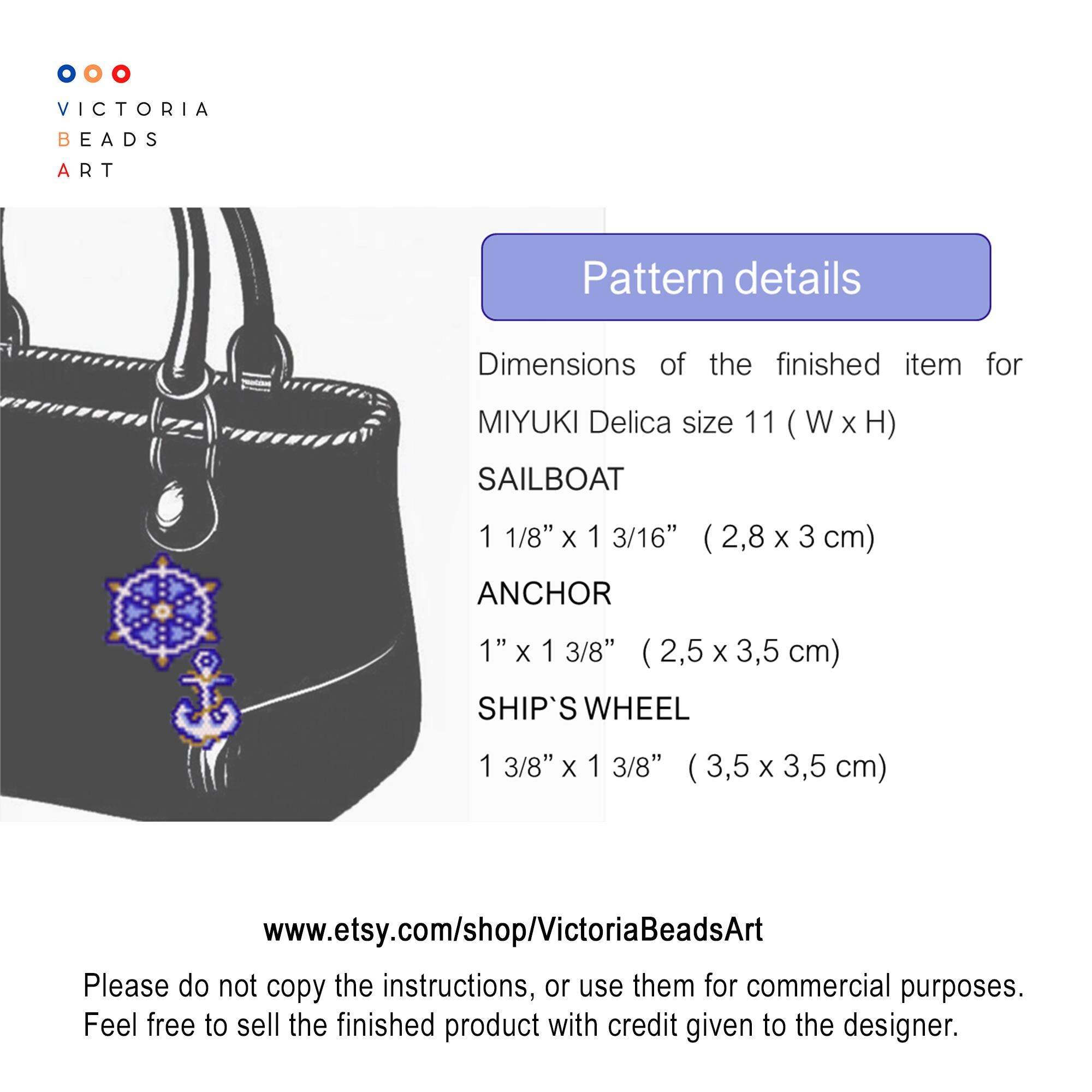 Sailboat, Anchor, Ships Wheel, Brick Stitch Beading Pattern, Beaded ...