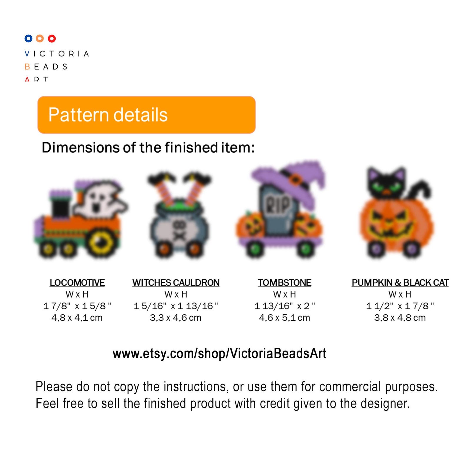 Halloween Train Brick Stitch Pattern, Halloween Beaded Ornament, Ghost ...